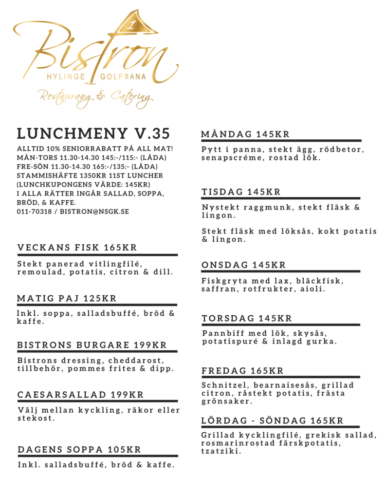 Lunch – Bistron Hylinge